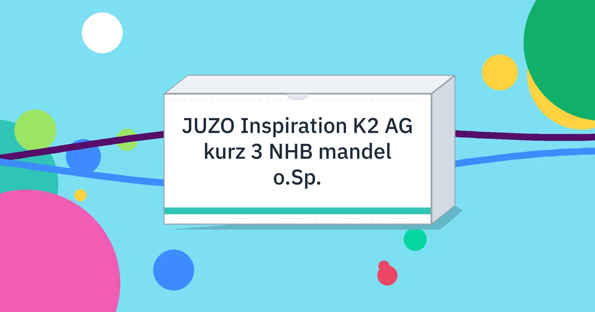 Symbolbild: Packung mit der Aufschrift JUZO Inspiration K2 AG kurz 3 NHB mandel o.Sp. (PZN 14921637) – Verfügbarkeit und Bezug in Apotheken in Frankfurt am Main