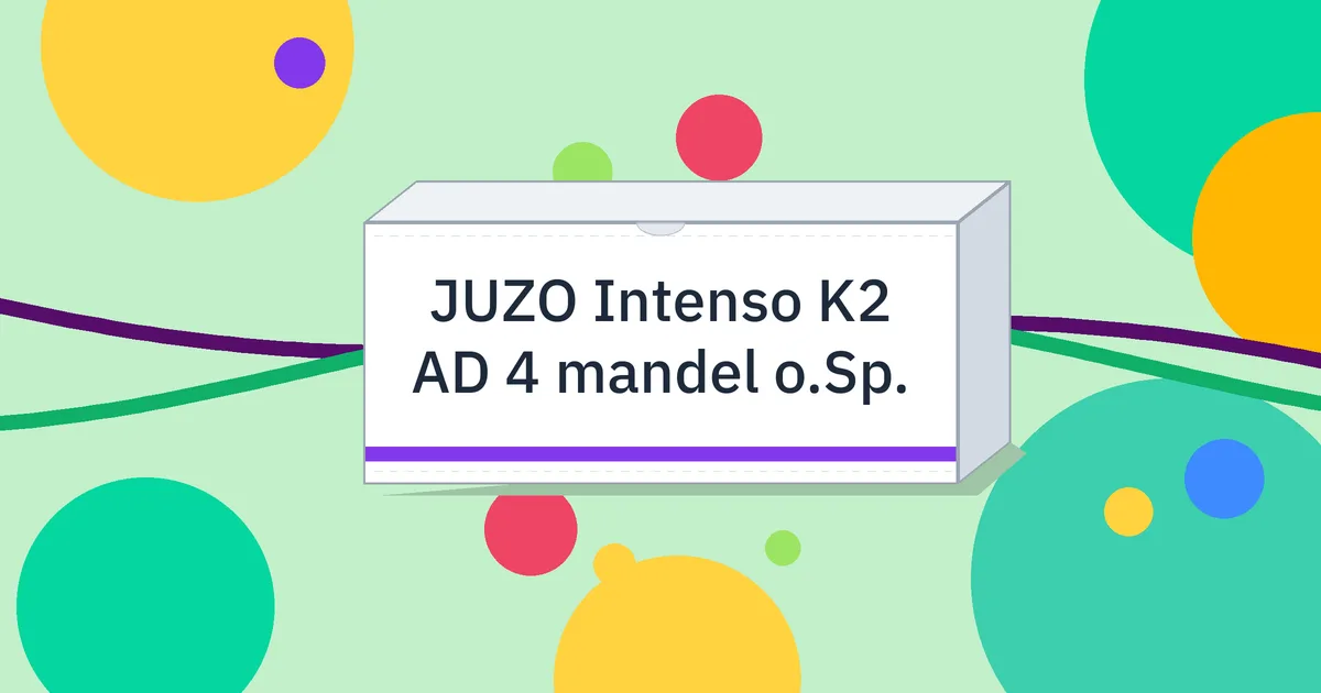 Symbolbild: Packung mit der Aufschrift JUZO Intenso K2 AD 4 mandel o.Sp. (PZN 18617014) – Verfügbarkeit und Bezug in Apotheken in Frankfurt am Main