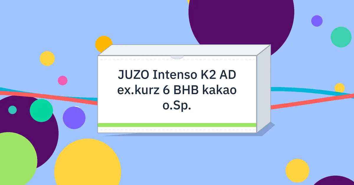 Symbolbild: Packung mit der Aufschrift JUZO Intenso K2 AD ex.kurz 6 BHB kakao o.Sp. (PZN 18625930) – Verfügbarkeit und Bezug in Apotheken in Frankfurt am Main