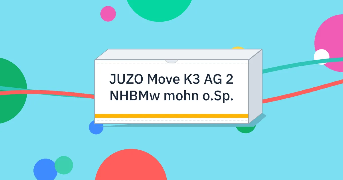 Symbolbild: Packung mit der Aufschrift JUZO Move K3 AG 2 NHBMw mohn o.Sp. (PZN 18588815) – Verfügbarkeit und Bezug in Apotheken in Frankfurt am Main