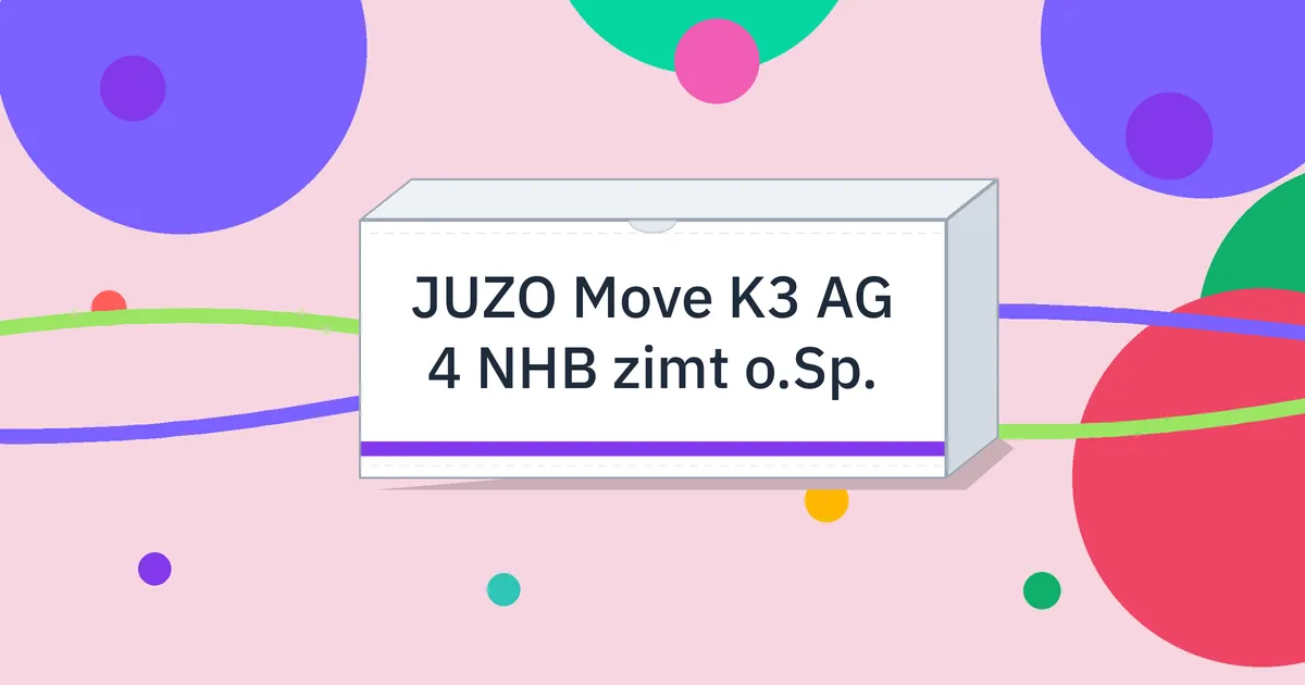 Symbolbild: Packung mit der Aufschrift JUZO Move K3 AG 4 NHB zimt o.Sp. (PZN 18577177) – Verfügbarkeit und Bezug in Apotheken in Frankfurt am Main