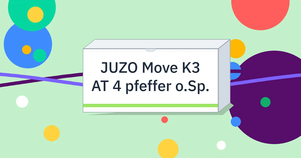 Symbolbild: Packung mit der Aufschrift JUZO Move K3 AT 4 pfeffer o.Sp. (PZN 20678307) – Verfügbarkeit und Bezug in Apotheken in Frankfurt am Main