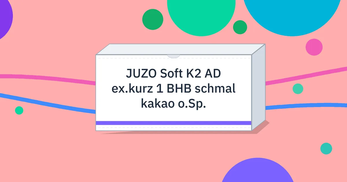 Symbolbild: Packung mit der Aufschrift JUZO Soft K2 AD ex.kurz 1 BHB schmal kakao o.Sp. (PZN 15468660) – Verfügbarkeit und Bezug in Apotheken in Frankfurt am Main