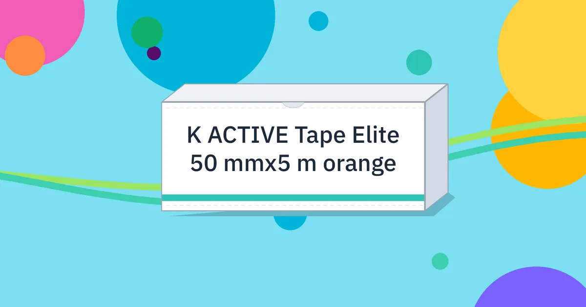 Symbolbild: Packung mit der Aufschrift K ACTIVE Tape Elite 50 mmx5 m orange (PZN 11123467) – Verfügbarkeit und Bezug in Apotheken in Frankfurt am Main