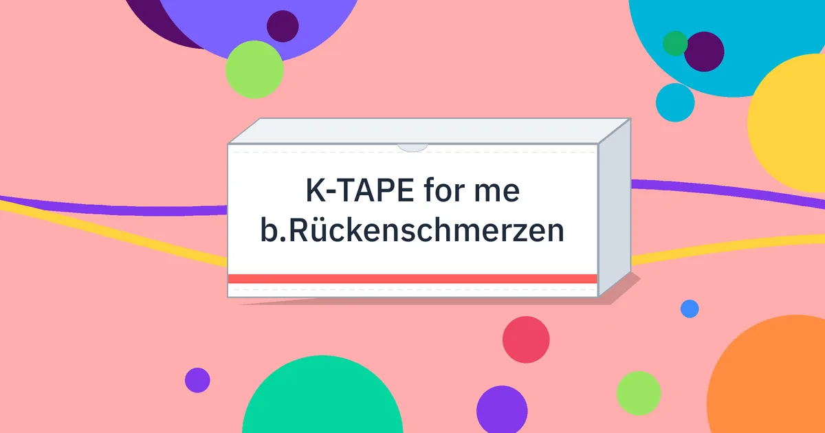 Symbolbild: Packung mit der Aufschrift K-TAPE for me b.Rückenschmerzen (PZN 06118116) – Verfügbarkeit und Bezug in Apotheken in Frankfurt am Main