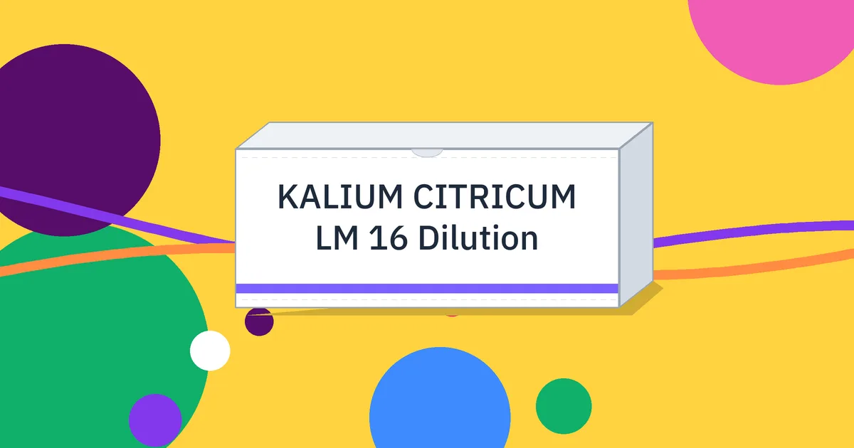 Symbolbild: Packung mit der Aufschrift KALIUM CITRICUM LM 16 Dilution (PZN 12920177) – Verfügbarkeit und Bezug in Apotheken in Frankfurt am Main