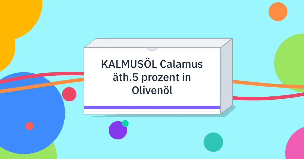 Symbolbild: Packung mit der Aufschrift KALMUSÖL Calamus äth.5 prozent in Olivenöl (PZN 02463589) – Verfügbarkeit und Bezug in Apotheken in Frankfurt am Main