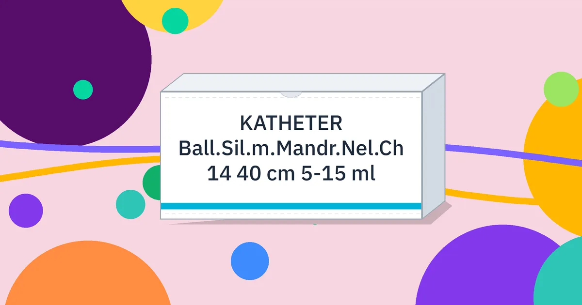 Symbolbild: Packung mit der Aufschrift KATHETER Ball.Sil.m.Mandr.Nel.Ch 14 40 cm 5-15 ml (PZN 06830412) – Verfügbarkeit und Bezug in Apotheken in Frankfurt am Main