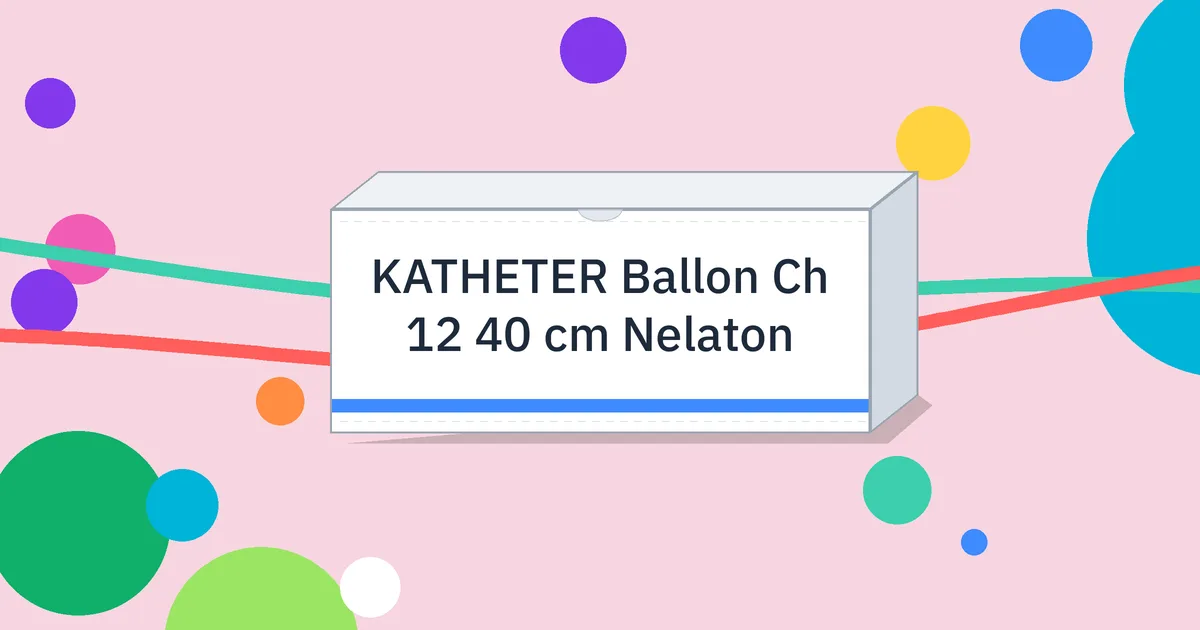 Symbolbild: Packung mit der Aufschrift KATHETER Ballon Ch 12 40 cm Nelaton (PZN 01730367) – Verfügbarkeit und Bezug in Apotheken in Frankfurt am Main