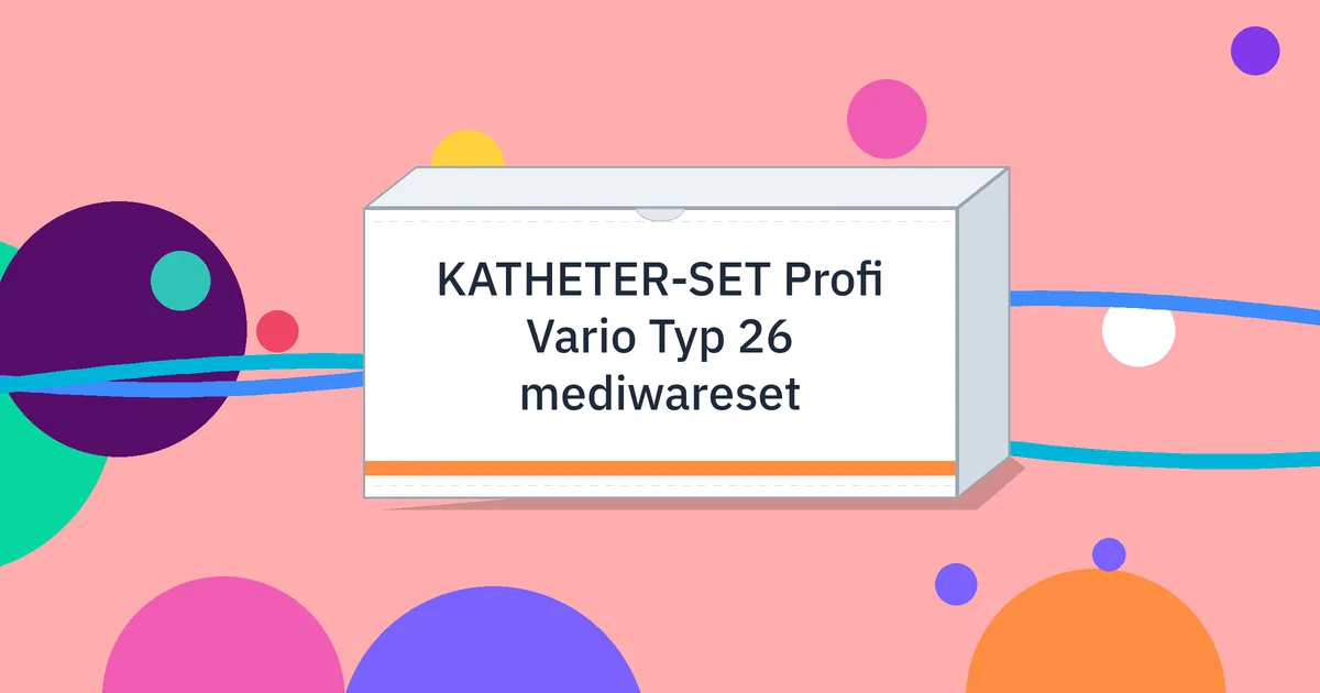Symbolbild: Packung mit der Aufschrift KATHETER-SET Profi Vario Typ 26 mediwareset (PZN 19471239) – Verfügbarkeit und Bezug in Apotheken in Frankfurt am Main