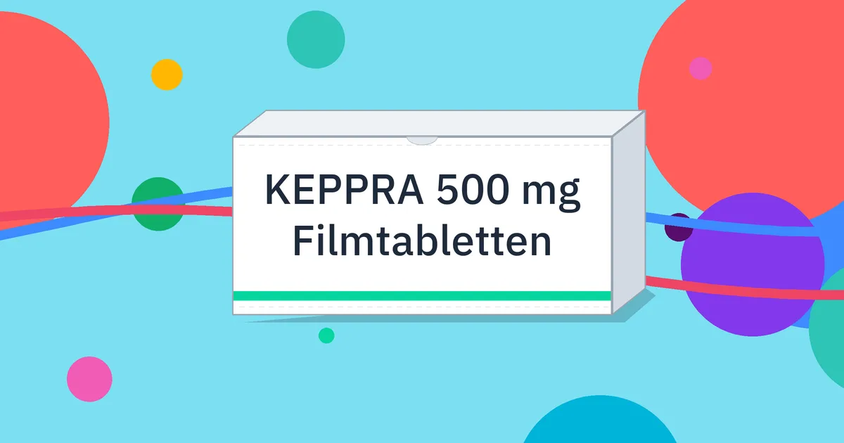 Symbolbild: Packung mit der Aufschrift KEPPRA 500 mg Filmtabletten (PZN 04033775) – Verfügbarkeit und Bezug in Apotheken in Frankfurt am Main