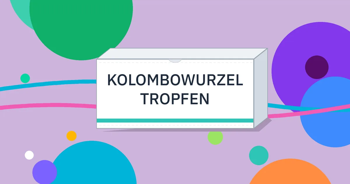 Symbolbild: Packung mit der Aufschrift KOLOMBOWURZEL TROPFEN (PZN 15231076) – Verfügbarkeit und Bezug in Apotheken in Frankfurt am Main