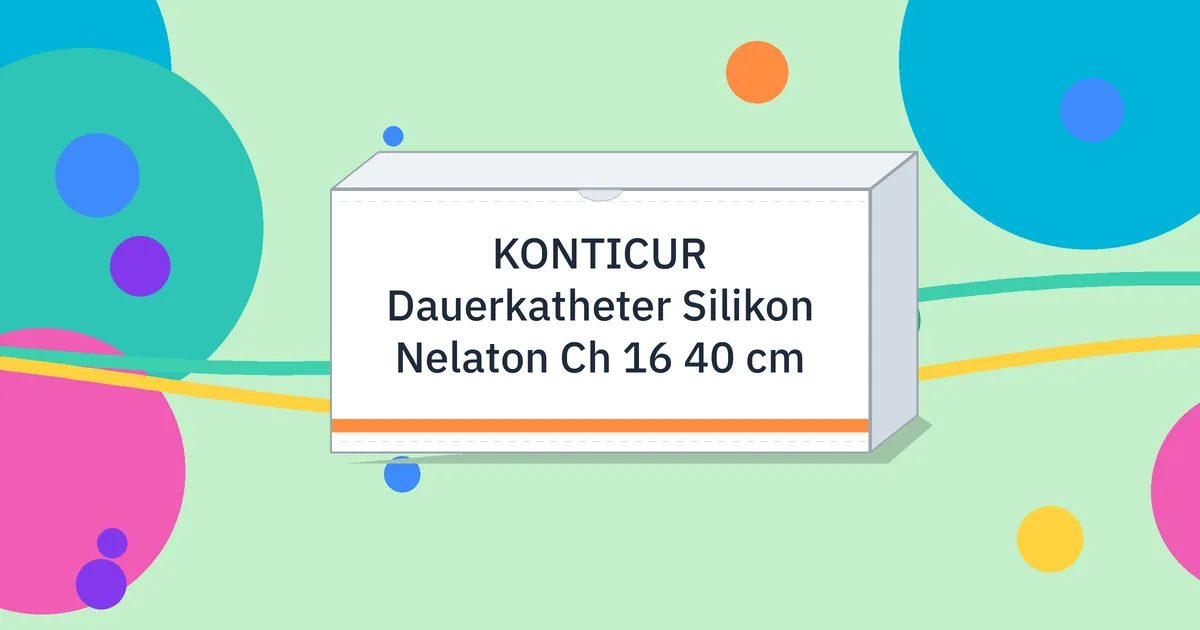 Symbolbild: Packung mit der Aufschrift KONTICUR Dauerkatheter Silikon Nelaton Ch 16 40 cm (PZN 19961788) – Verfügbarkeit und Bezug in Apotheken in Frankfurt am Main