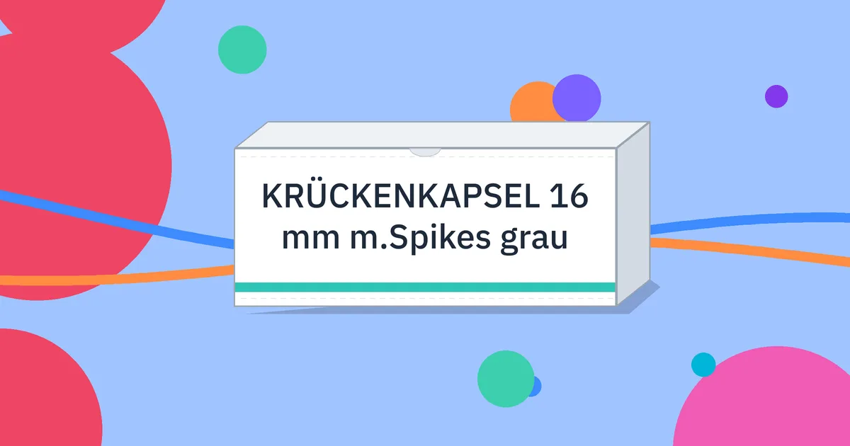 Symbolbild: Packung mit der Aufschrift KRÜCKENKAPSEL 16 mm m.Spikes grau (PZN 00254054) – Verfügbarkeit und Bezug in Apotheken in Frankfurt am Main