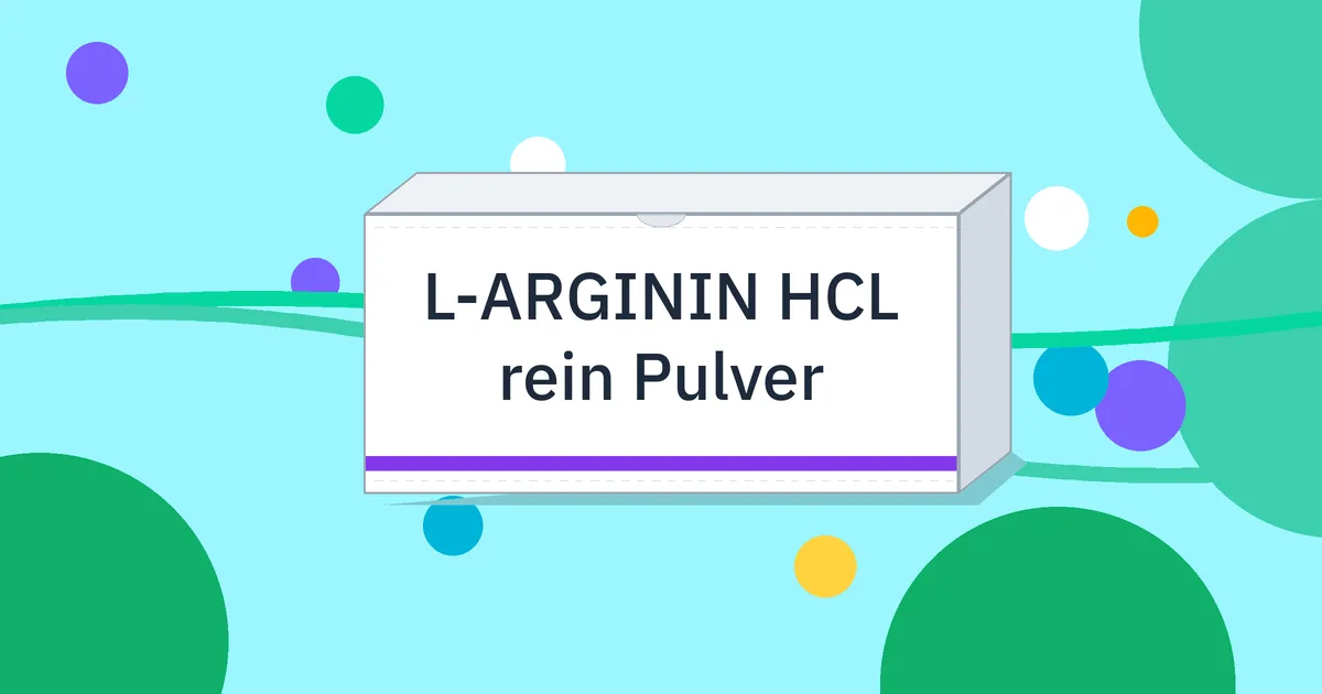 Symbolbild: Packung mit der Aufschrift L-ARGININ HCL rein Pulver (PZN 06412784) – Verfügbarkeit und Bezug in Apotheken in Frankfurt am Main