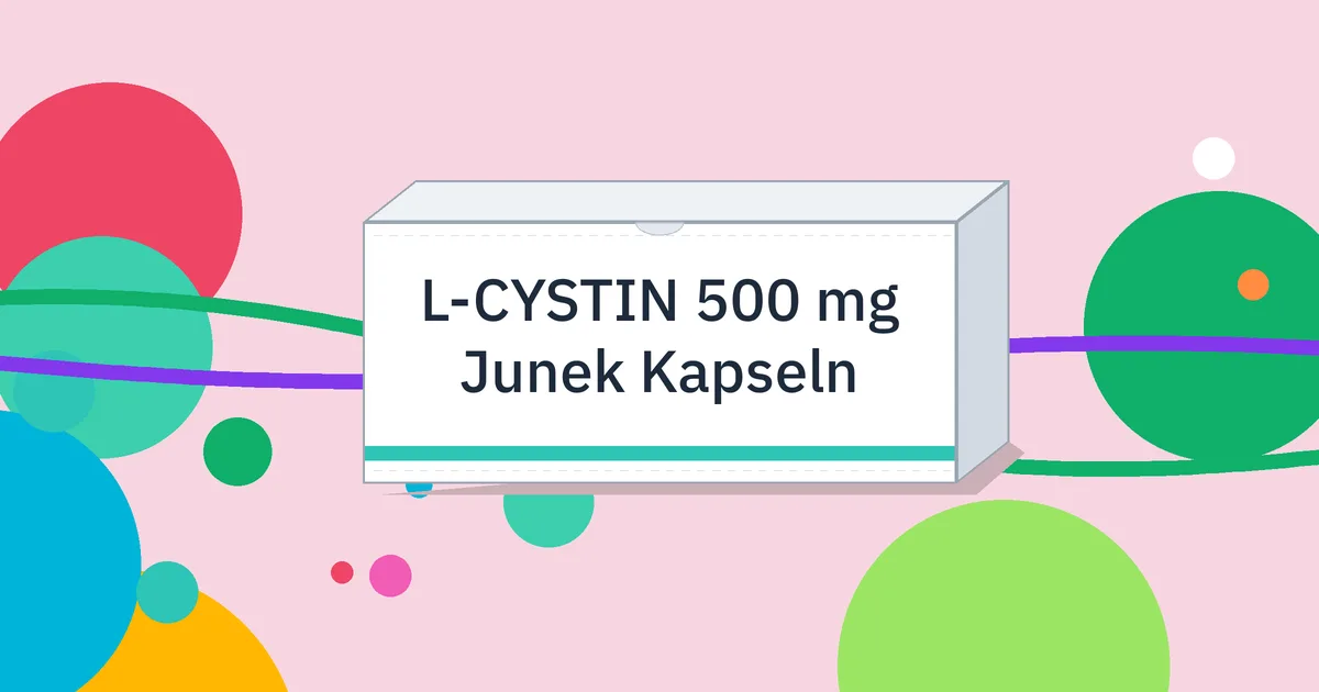 Symbolbild: Packung mit der Aufschrift L-CYSTIN 500 mg Junek Kapseln (PZN 00132440) – Verfügbarkeit und Bezug in Apotheken in Frankfurt am Main