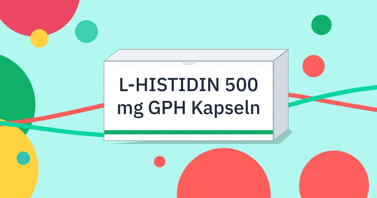 Symbolbild: Packung mit der Aufschrift L-HISTIDIN 500 mg GPH Kapseln (PZN 08403967) – Verfügbarkeit und Bezug in Apotheken in Frankfurt am Main