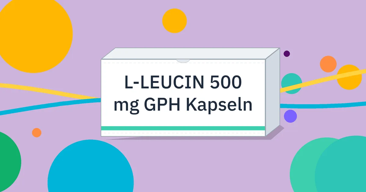 Symbolbild: Packung mit der Aufschrift L-LEUCIN 500 mg GPH Kapseln (PZN 08403789) – Verfügbarkeit und Bezug in Apotheken in Frankfurt am Main