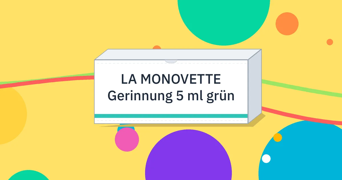 Symbolbild: Packung mit der Aufschrift LA MONOVETTE Gerinnung 5 ml grün (PZN 07688985) – Verfügbarkeit und Bezug in Apotheken in Frankfurt am Main