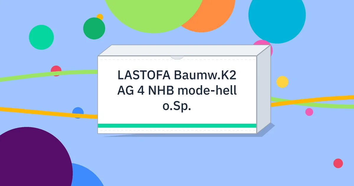 Symbolbild: Packung mit der Aufschrift LASTOFA Baumw.K2 AG 4 NHB mode-hell o.Sp. (PZN 01947575) – Verfügbarkeit und Bezug in Apotheken in Frankfurt am Main