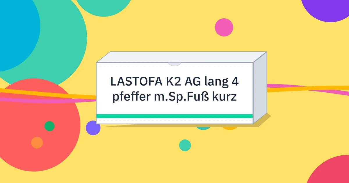 Symbolbild: Packung mit der Aufschrift LASTOFA K2 AG lang 4 pfeffer m.Sp.Fuß kurz (PZN 13805768) – Verfügbarkeit und Bezug in Apotheken in Frankfurt am Main