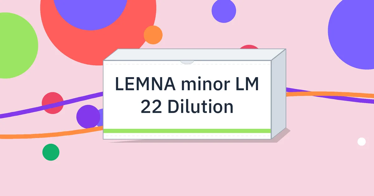 Symbolbild: Packung mit der Aufschrift LEMNA minor LM 22 Dilution (PZN 13525081) – Verfügbarkeit und Bezug in Apotheken in Frankfurt am Main