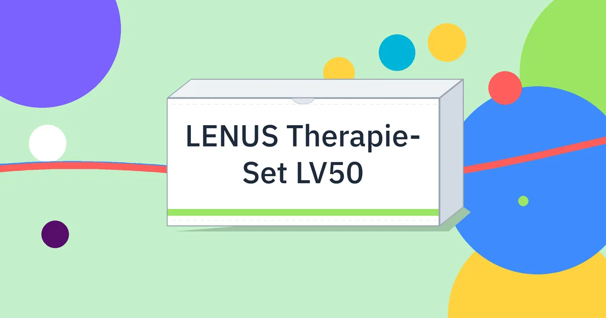 Symbolbild: Packung mit der Aufschrift LENUS Therapie-Set LV50 (PZN 19493399) – Verfügbarkeit und Bezug in Apotheken in Frankfurt am Main