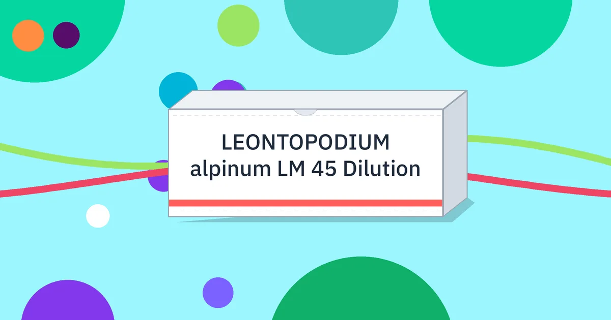 Symbolbild: Packung mit der Aufschrift LEONTOPODIUM alpinum LM 45 Dilution (PZN 13525678) – Verfügbarkeit und Bezug in Apotheken in Frankfurt am Main