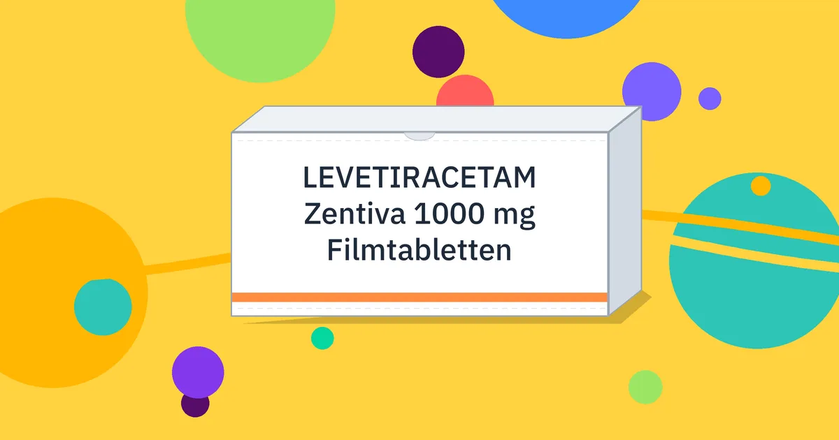 Symbolbild: Packung mit der Aufschrift LEVETIRACETAM Zentiva 1000 mg Filmtabletten (PZN 19134128) – Verfügbarkeit und Bezug in Apotheken in Frankfurt am Main