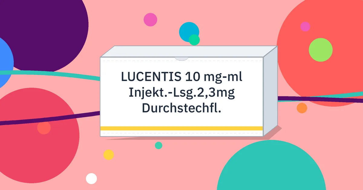 Symbolbild: Packung mit der Aufschrift LUCENTIS 10 mg-ml Injekt.-Lsg.2,3mg Durchstechfl. (PZN 00067760) – Verfügbarkeit und Bezug in Apotheken in Frankfurt am Main