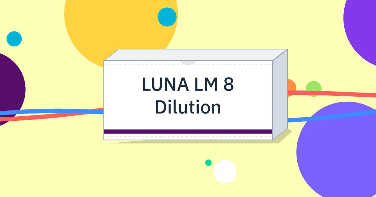 Symbolbild: Packung mit der Aufschrift LUNA LM 8 Dilution (PZN 12933837) – Verfügbarkeit und Bezug in Apotheken in Frankfurt am Main