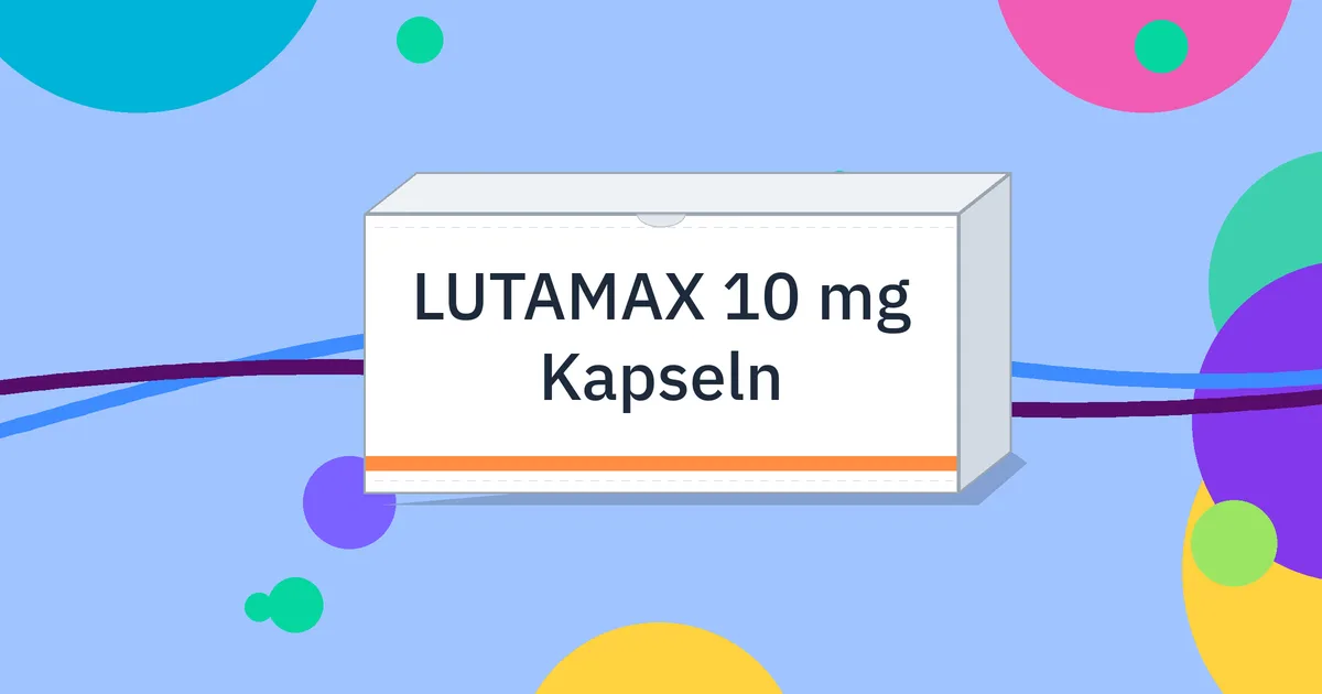 Symbolbild: Packung mit der Aufschrift LUTAMAX 10 mg Kapseln (PZN 01124224) – Verfügbarkeit und Bezug in Apotheken in Frankfurt am Main