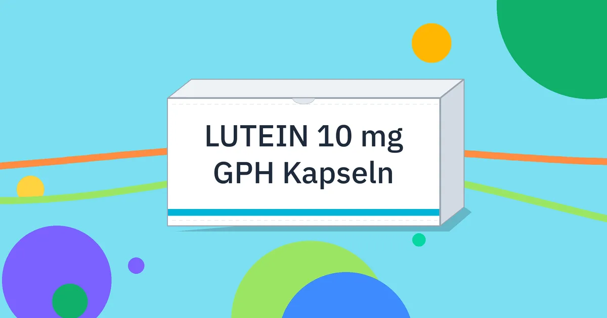 Symbolbild: Packung mit der Aufschrift LUTEIN 10 mg GPH Kapseln (PZN 06075192) – Verfügbarkeit und Bezug in Apotheken in Frankfurt am Main