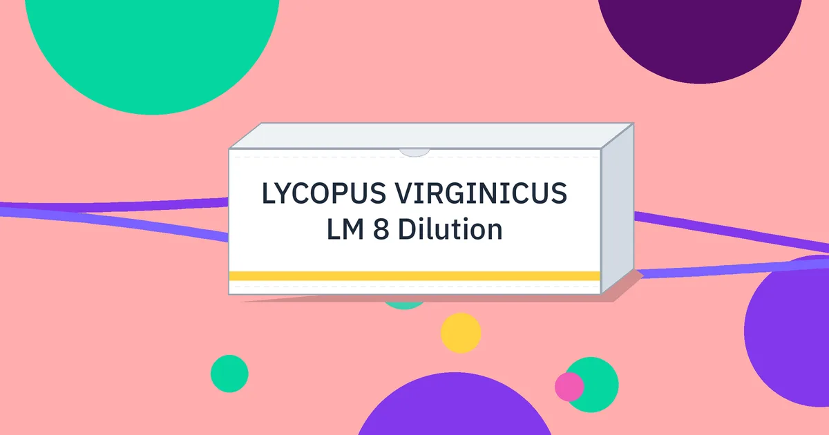 Symbolbild: Packung mit der Aufschrift LYCOPUS VIRGINICUS LM 8 Dilution (PZN 13538451) – Verfügbarkeit und Bezug in Apotheken in Frankfurt am Main