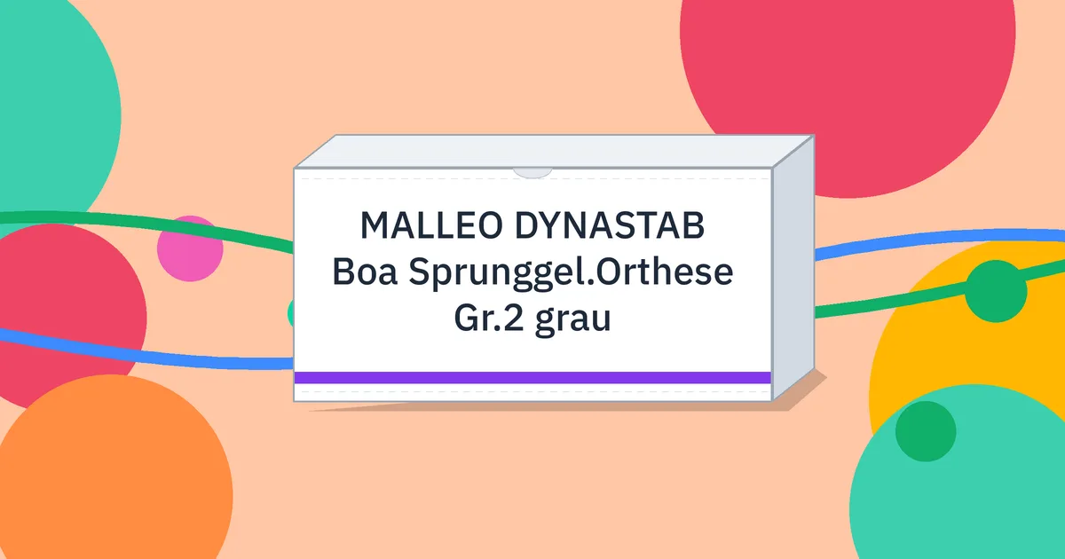 Symbolbild: Packung mit der Aufschrift MALLEO DYNASTAB Boa Sprunggel.Orthese Gr.2 grau (PZN 10928051) – Verfügbarkeit und Bezug in Apotheken in Frankfurt am Main
