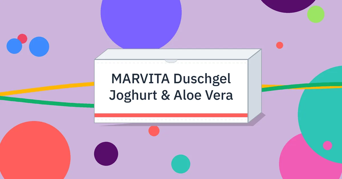 Symbolbild: Packung mit der Aufschrift MARVITA Duschgel Joghurt & Aloe Vera (PZN 11331639) – Verfügbarkeit und Bezug in Apotheken in Frankfurt am Main