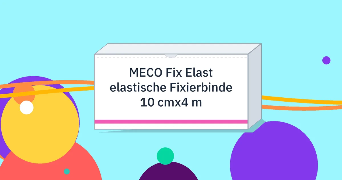 Symbolbild: Packung mit der Aufschrift MECO Fix Elast elastische Fixierbinde 10 cmx4 m (PZN 19808058) – Verfügbarkeit und Bezug in Apotheken in Frankfurt am Main