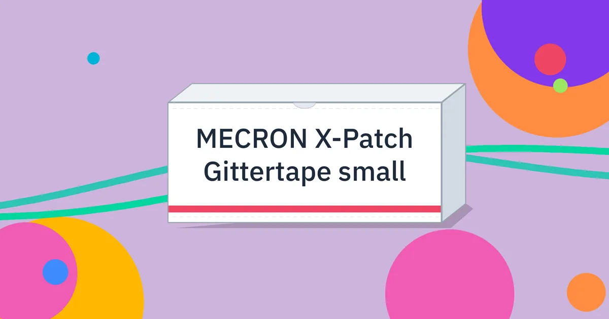Symbolbild: Packung mit der Aufschrift MECRON X-Patch Gittertape small (PZN 11129429) – Verfügbarkeit und Bezug in Apotheken in Frankfurt am Main