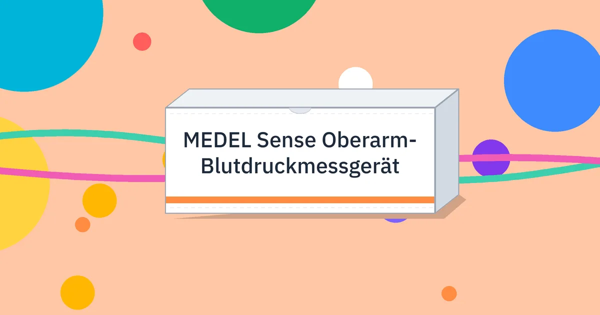 Symbolbild: Packung mit der Aufschrift MEDEL Sense Oberarm-Blutdruckmessgerät (PZN 16897452) – Verfügbarkeit und Bezug in Apotheken in Frankfurt am Main
