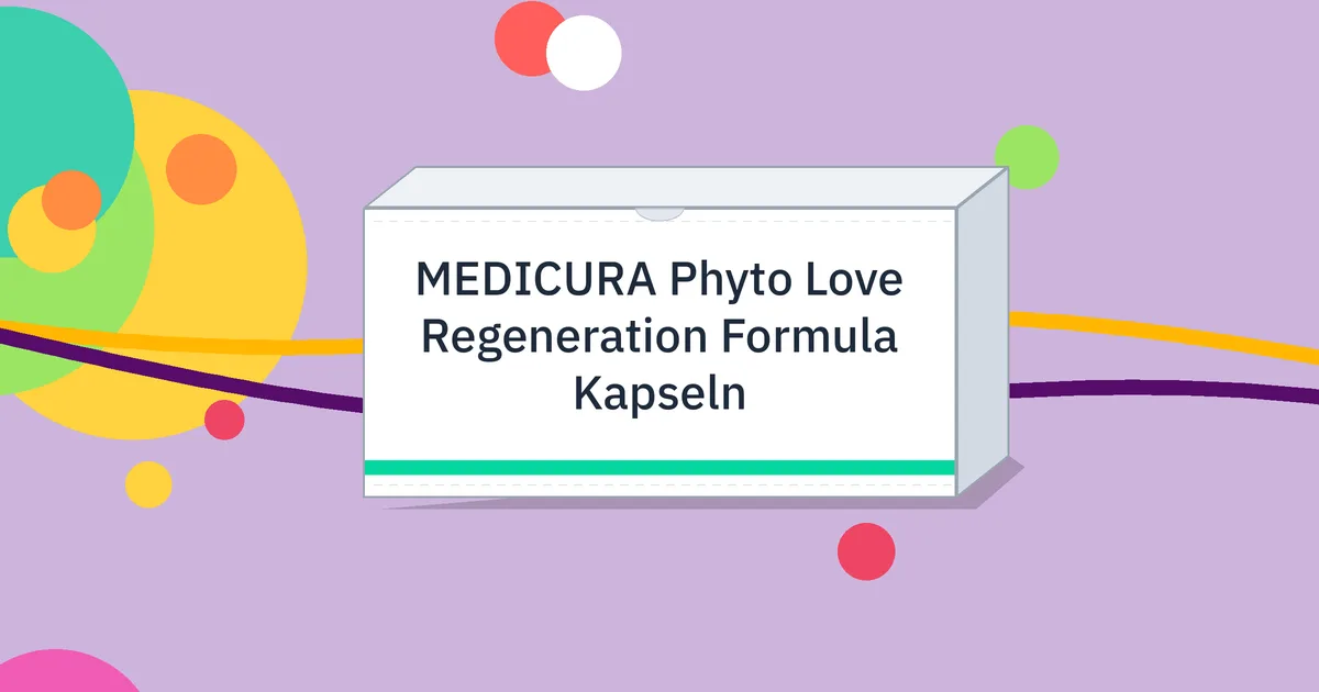 Symbolbild: Packung mit der Aufschrift MEDICURA Phyto Love Regeneration Formula Kapseln (PZN 09280194) – Verfügbarkeit und Bezug in Apotheken in Frankfurt am Main