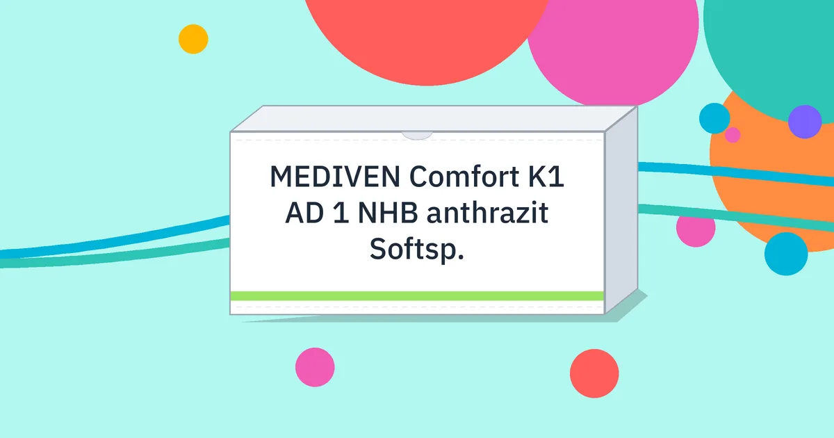 Symbolbild: Packung mit der Aufschrift MEDIVEN Comfort K1 AD 1 NHB anthrazit Softsp. (PZN 14560027) – Verfügbarkeit und Bezug in Apotheken in Frankfurt am Main