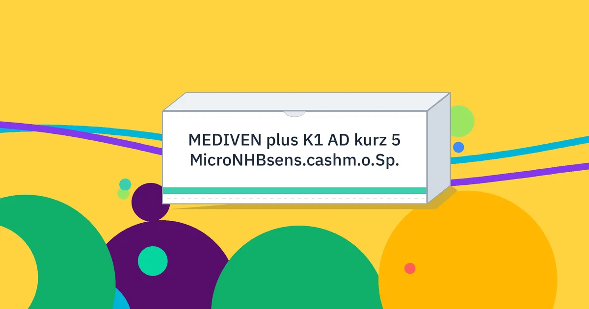 Symbolbild: Packung mit der Aufschrift MEDIVEN plus K1 AD kurz 5 MicroNHBsens.cashm.o.Sp. (PZN 15906433) – Verfügbarkeit und Bezug in Apotheken in Frankfurt am Main