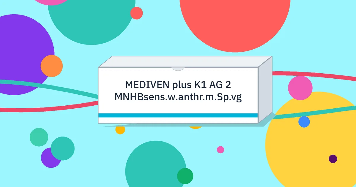 Symbolbild: Packung mit der Aufschrift MEDIVEN plus K1 AG 2 MNHBsens.w.anthr.m.Sp.vg (PZN 15918169) – Verfügbarkeit und Bezug in Apotheken in Frankfurt am Main