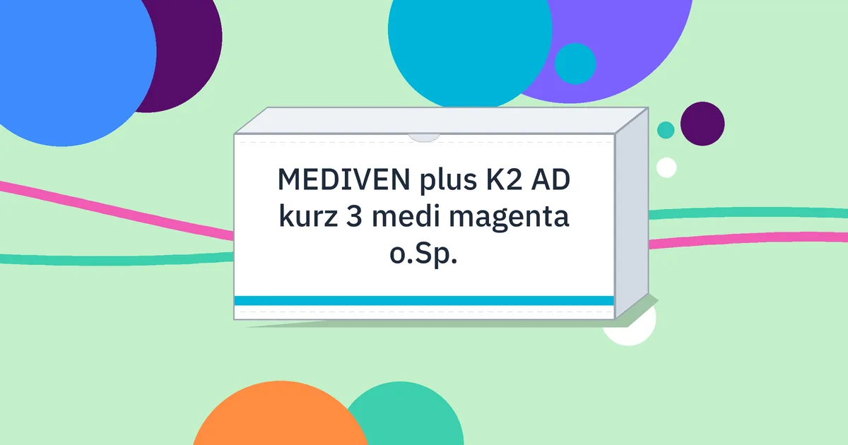 Symbolbild: Packung mit der Aufschrift MEDIVEN plus K2 AD kurz 3 medi magenta o.Sp. (PZN 15097212) – Verfügbarkeit und Bezug in Apotheken in Frankfurt am Main
