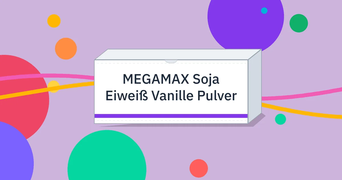 Symbolbild: Packung mit der Aufschrift MEGAMAX Soja Eiweiß Vanille Pulver (PZN 03034726) – Verfügbarkeit und Bezug in Apotheken in Frankfurt am Main