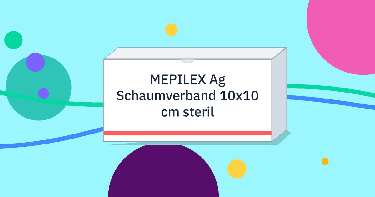 Symbolbild: Packung mit der Aufschrift MEPILEX Ag Schaumverband 10x10 cm steril (PZN 09719684) – Verfügbarkeit und Bezug in Apotheken in Frankfurt am Main
