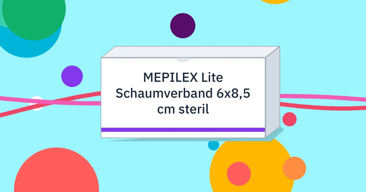 Symbolbild: Packung mit der Aufschrift MEPILEX Lite Schaumverband 6x8,5 cm steril (PZN 20546474) – Verfügbarkeit und Bezug in Apotheken in Frankfurt am Main