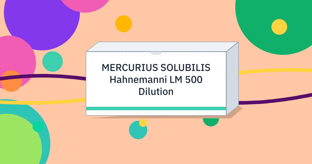 Symbolbild: Packung mit der Aufschrift MERCURIUS SOLUBILIS Hahnemanni LM 500 Dilution (PZN 13693921) – Verfügbarkeit und Bezug in Apotheken in Frankfurt am Main