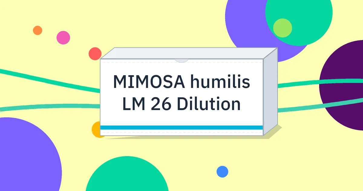 Symbolbild: Packung mit der Aufschrift MIMOSA humilis LM 26 Dilution (PZN 13608588) – Verfügbarkeit und Bezug in Apotheken in Frankfurt am Main