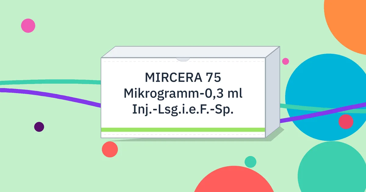 Symbolbild: Packung mit der Aufschrift MIRCERA 75 Mikrogramm-0,3 ml Inj.-Lsg.i.e.F.-Sp. (PZN 12407818) – Verfügbarkeit und Bezug in Apotheken in Frankfurt am Main